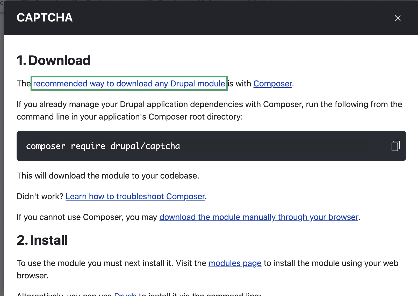 How to find and install contributed modules from drupal.org using ...